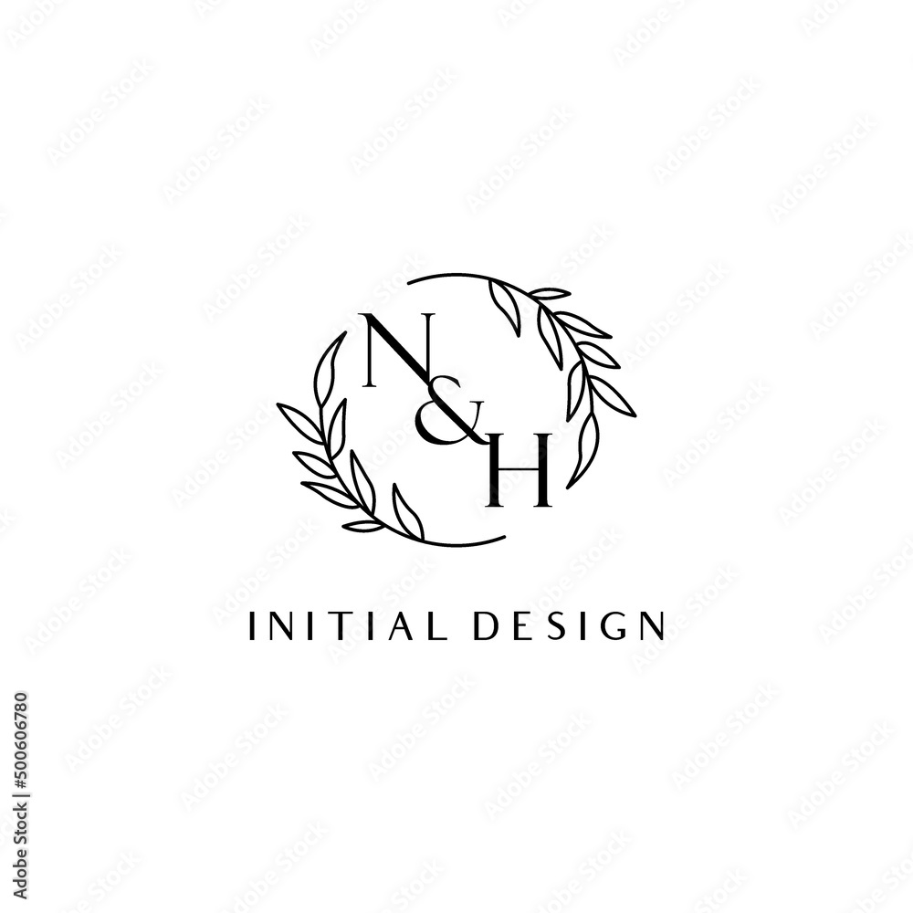 Letter NH monogram logo design inspiration, creative and elegant ...
