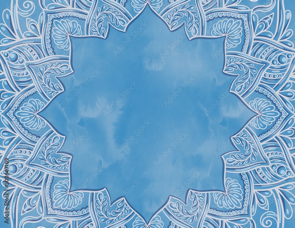Mandala frame, border with ornamental design in indian mehndi style ...