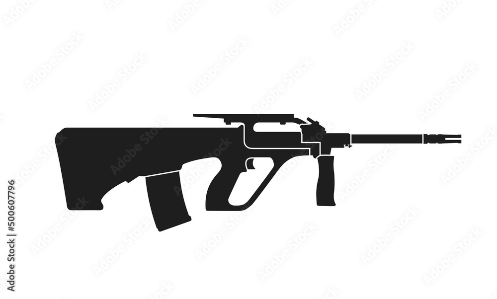 Vetor de steyr aug assault rifle. weapon and gun icon. isolated vector ...