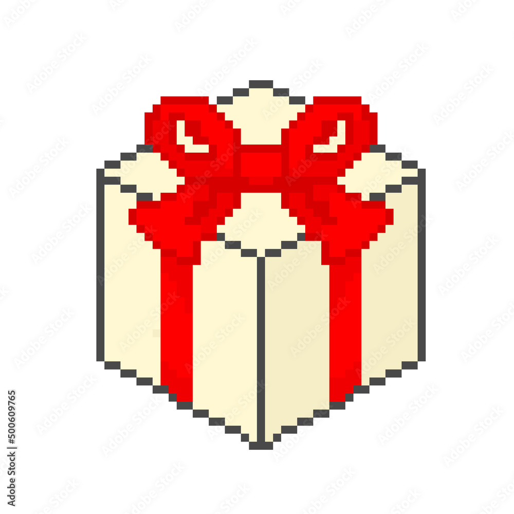 Pixel illustration of a gift box Stock Illustration | Adobe Stock