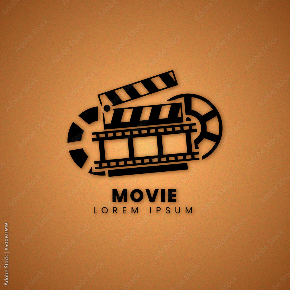 Cinema Movie Logo with Gradient Background Template Stock Vector | Adobe Stock