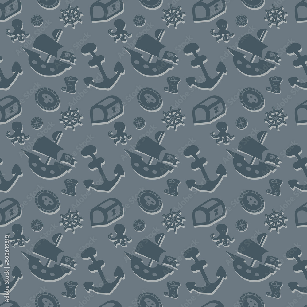 pirate theme pattern for textile or wrapping paper Stock Vector | Adobe ...