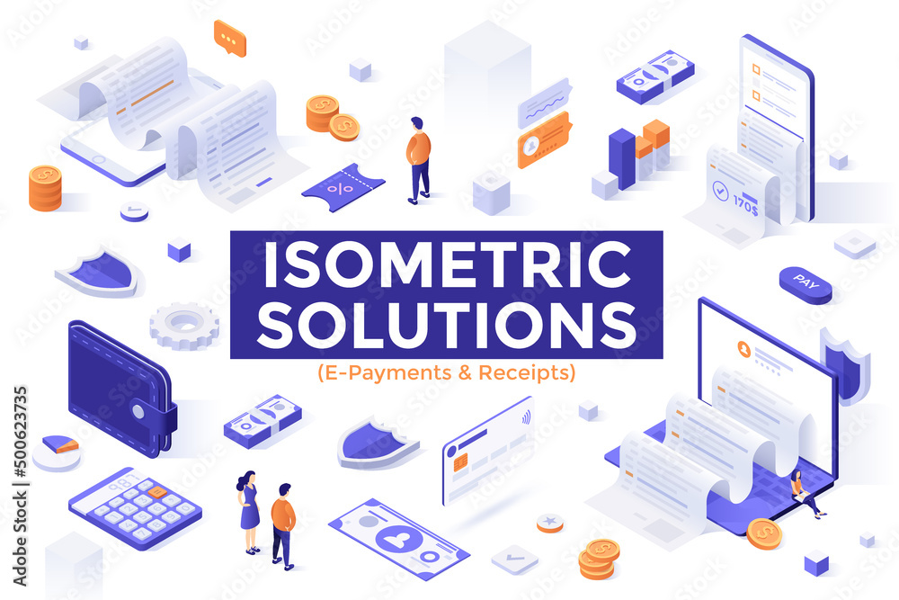 Vector Isometric Business Concept Template Stock Vector | Adobe Stock