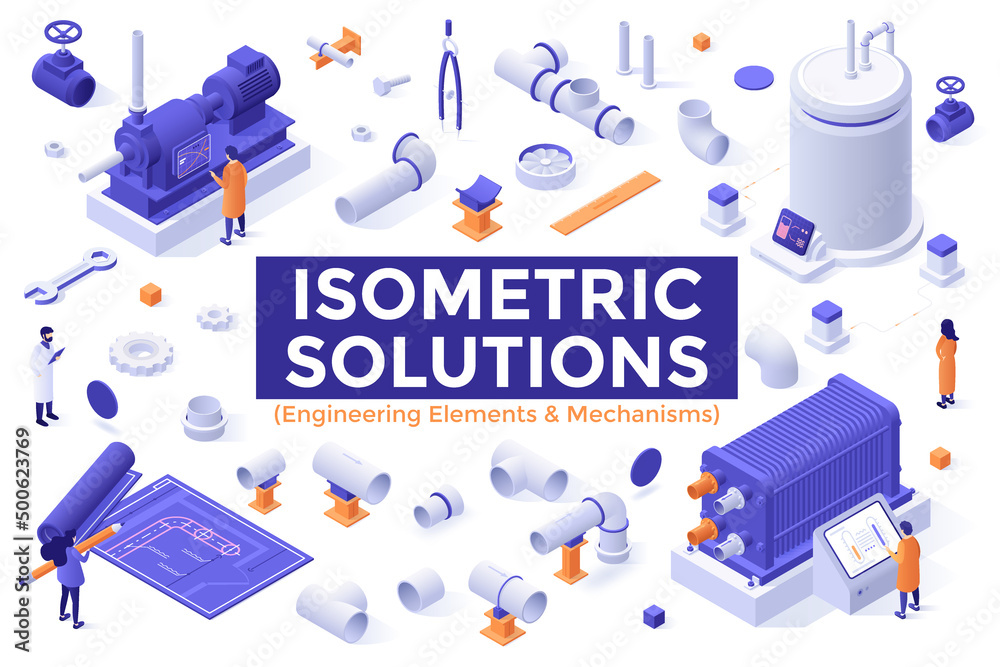 Vector Isometric Business Concept Template Stock Vector | Adobe Stock