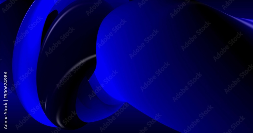 Abstract blue background with dynamic blue 3d lines. 3D animation of ...