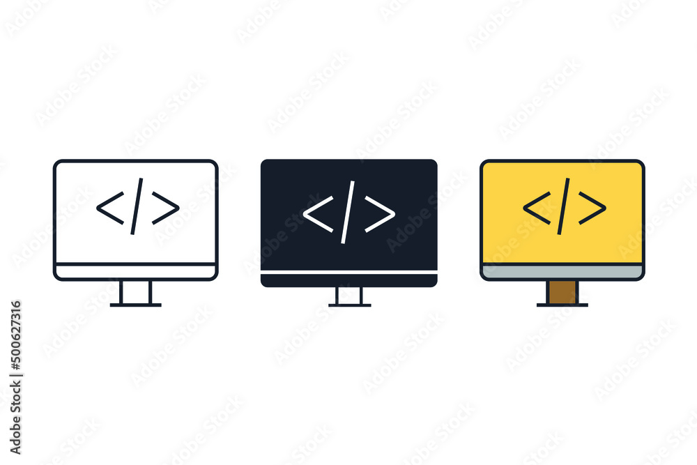 Code icons symbol vector elements for infographic web Stock Vector ...