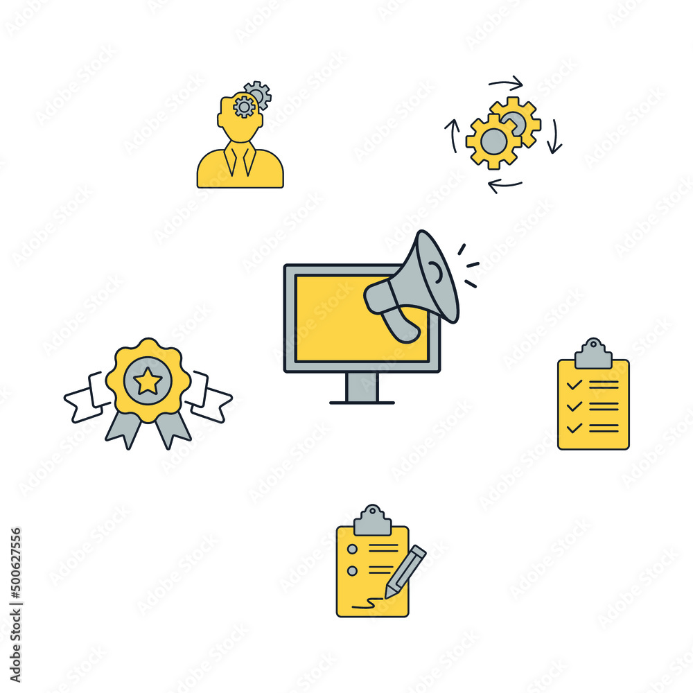 guideline icons set color . guideline pack symbol vector elements for ...