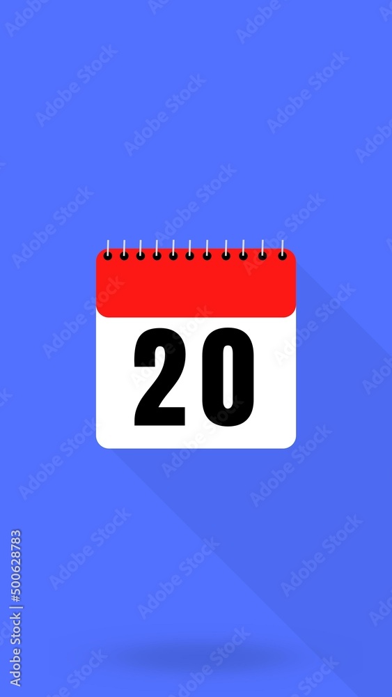 20day paper calendar with blue background day of month (January ...