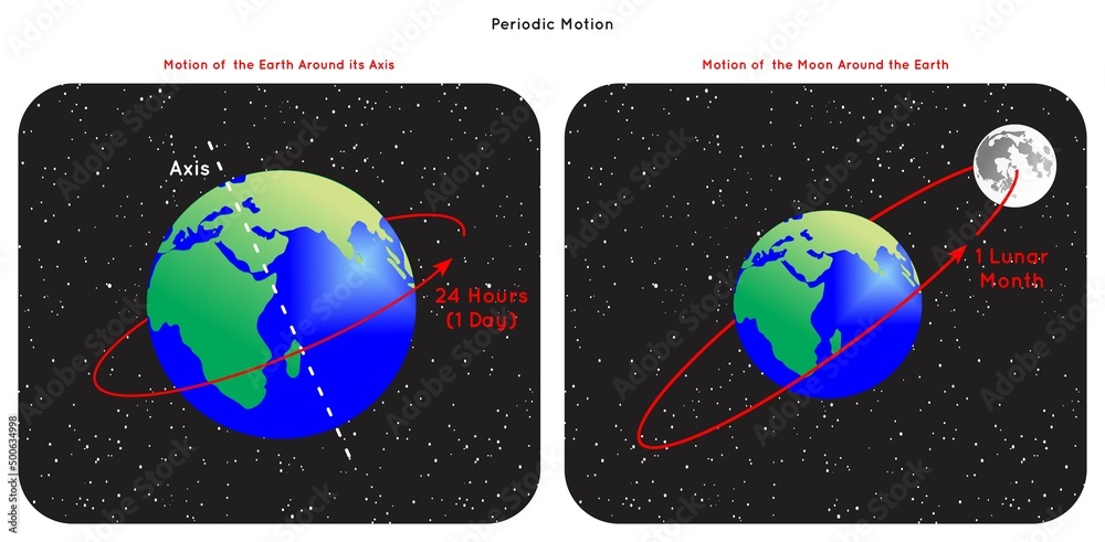 Vetor de Periodic Motion Infographic Diagram with example of movement ...