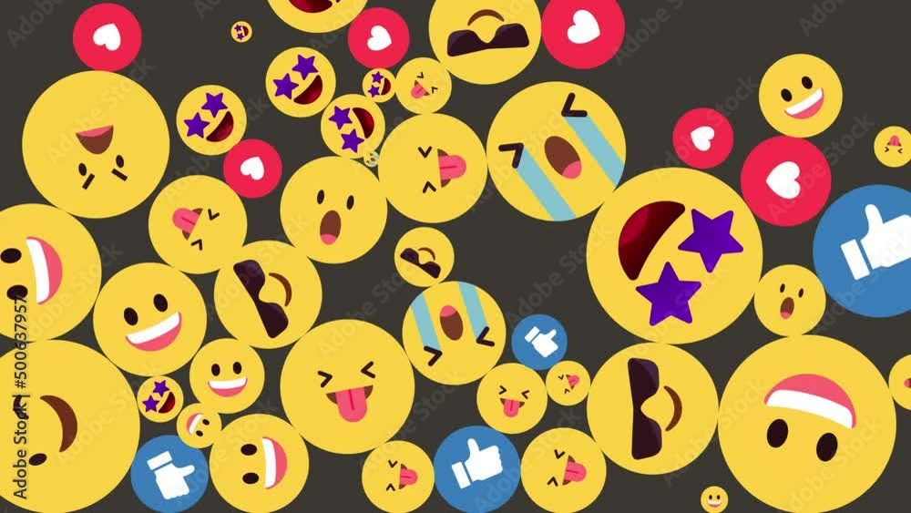 Falling through the air yellow emoji with different facial expressions ...