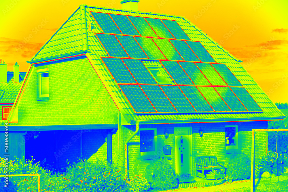 Thermographic inspection of photovoltaic systems by house.Thermovision ...