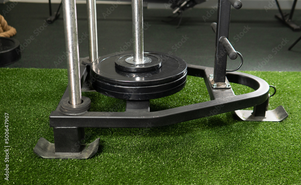 Fitness workout sled exercise push weights fit indoor lift, for sport ...