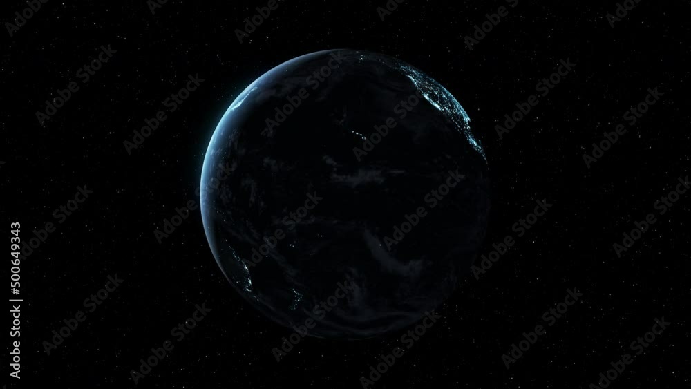 Seamless loop footage of planet earth whole round 3D orbital rotation ...