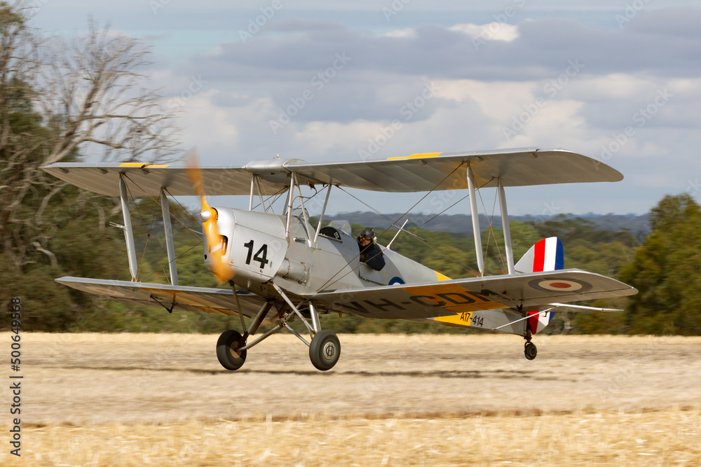 Rowland Flat, Australia - April 14, 2013: De Havilland DH-82A Tiger ...