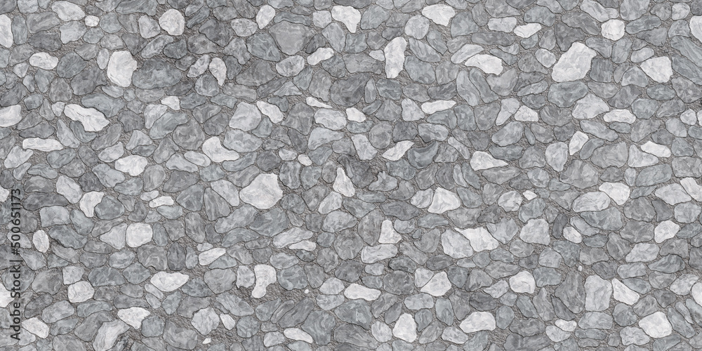 Seamless gray cobblestone wall or road background texture. Tileable ...