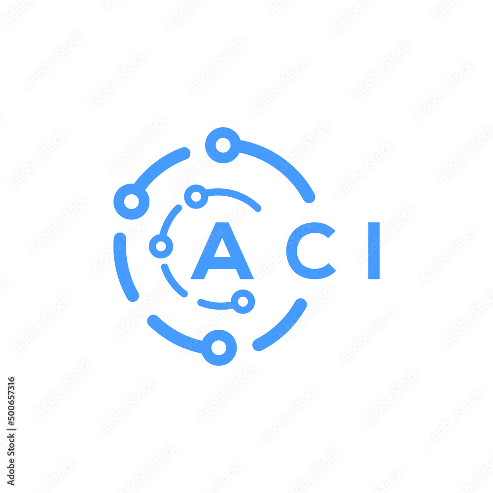 ACI letter technology logo design on white background. ACI creative ...