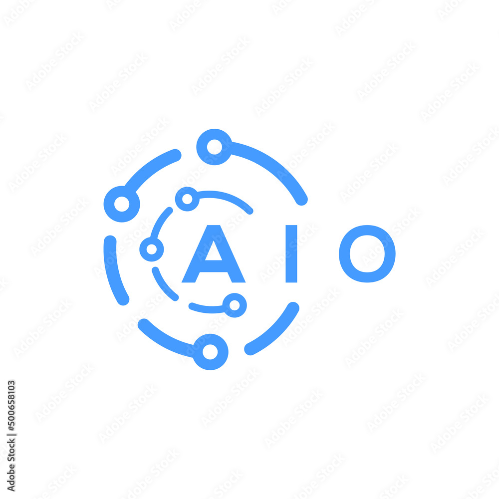 AIO letter technology logo design on white background. AIO creative ...