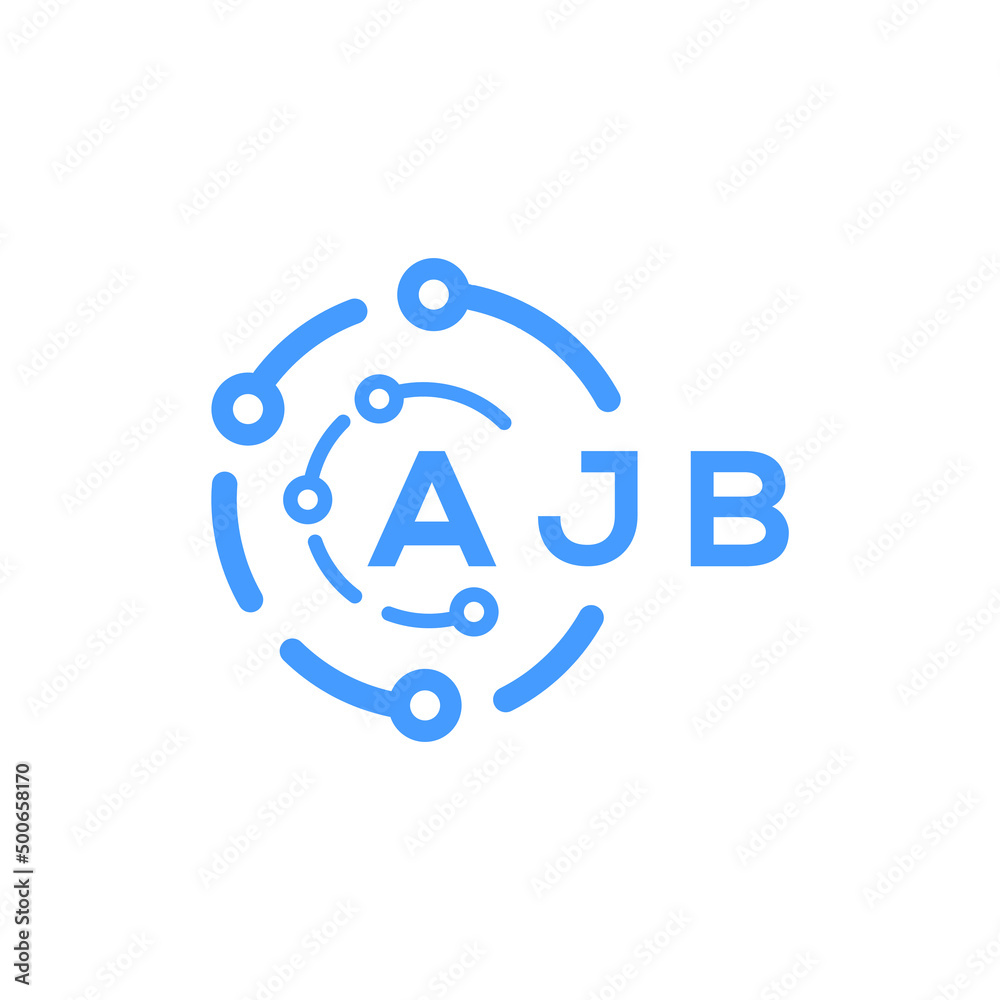 AJB letter technology logo design on white background. AJB creative ...