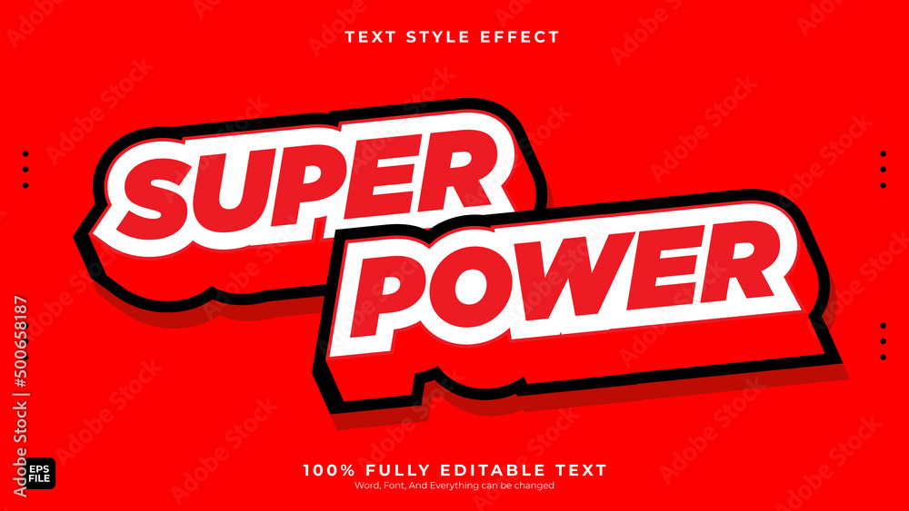 Super power text effect editable font vector file Premium Vector Stock ...