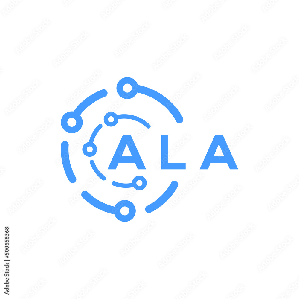 ALA letter technology logo design on white background. ALA creative ...