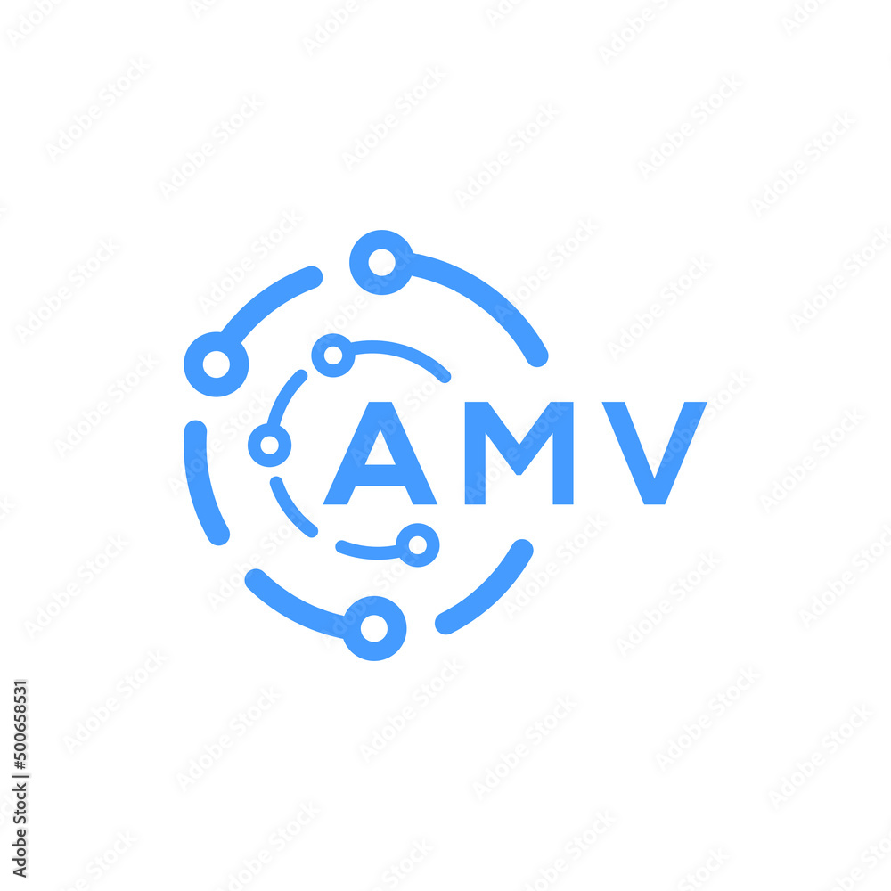 AMV letter technology logo design on white background. AMV creative ...