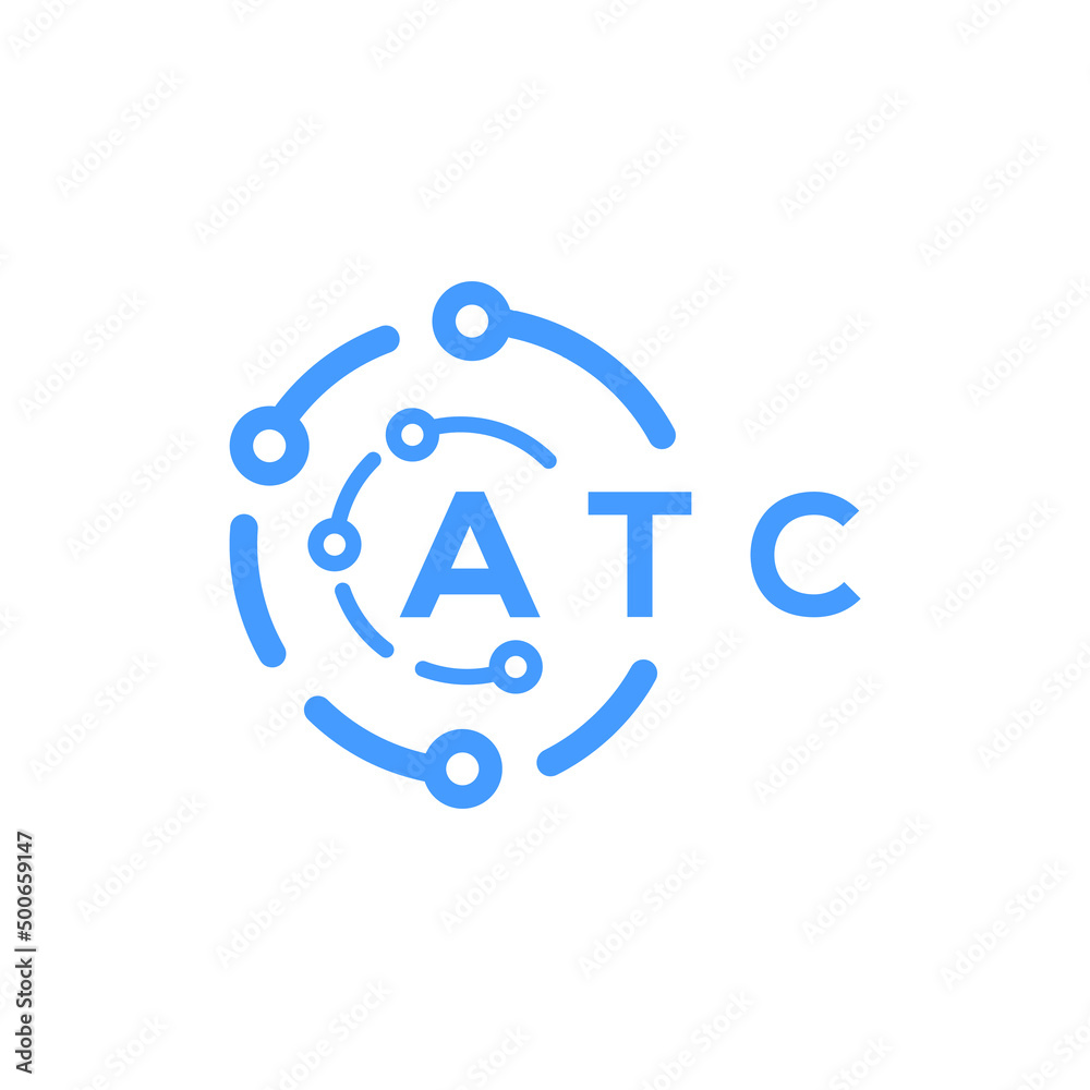 ATC letter technology logo design on white background. ATC creative ...