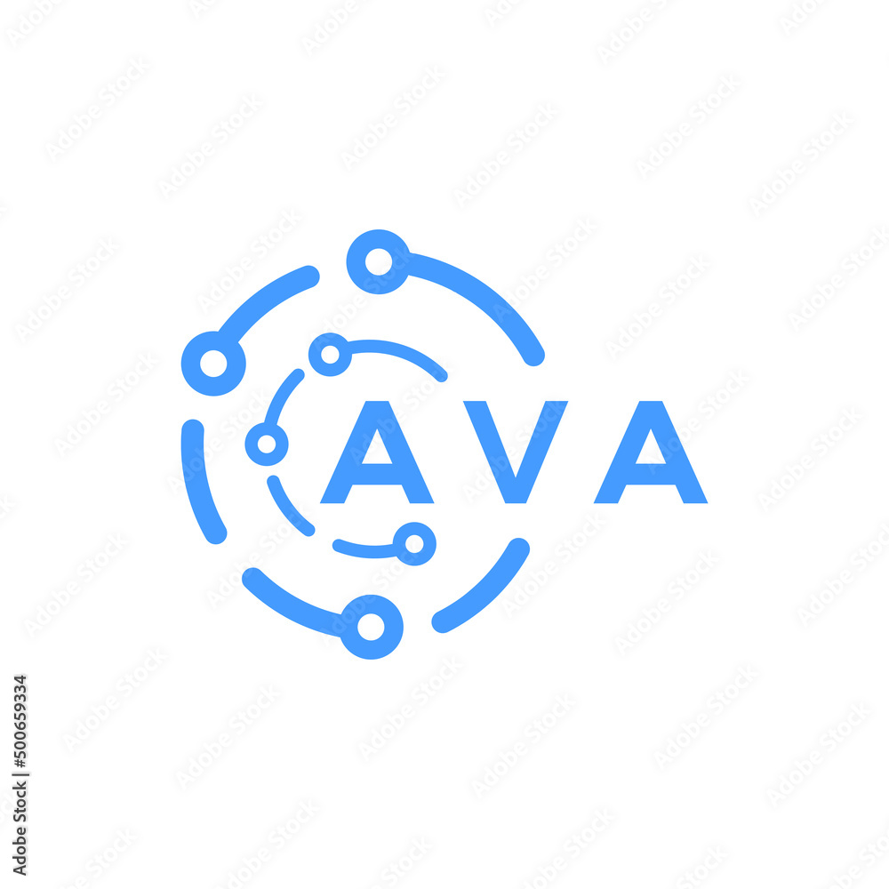 AVA letter technology logo design on white background. AVA creative ...