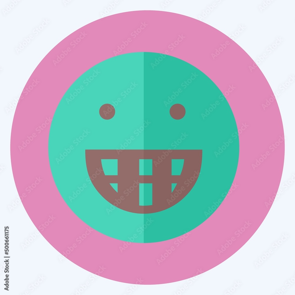 Icon Emoticon Big Grin. suitable for Emoticon symbol. flat style ...