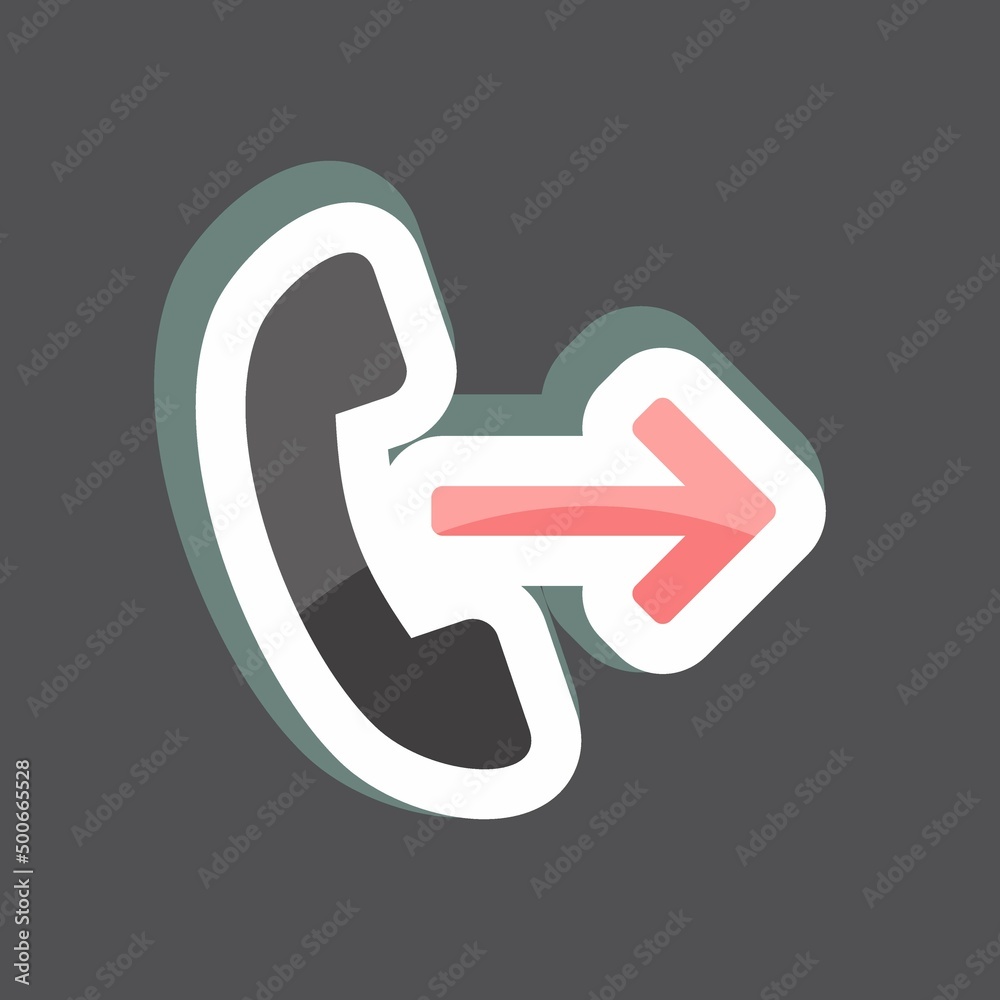Sticker Call forwarding. suitable for Mobile Apps symbol. simple design ...