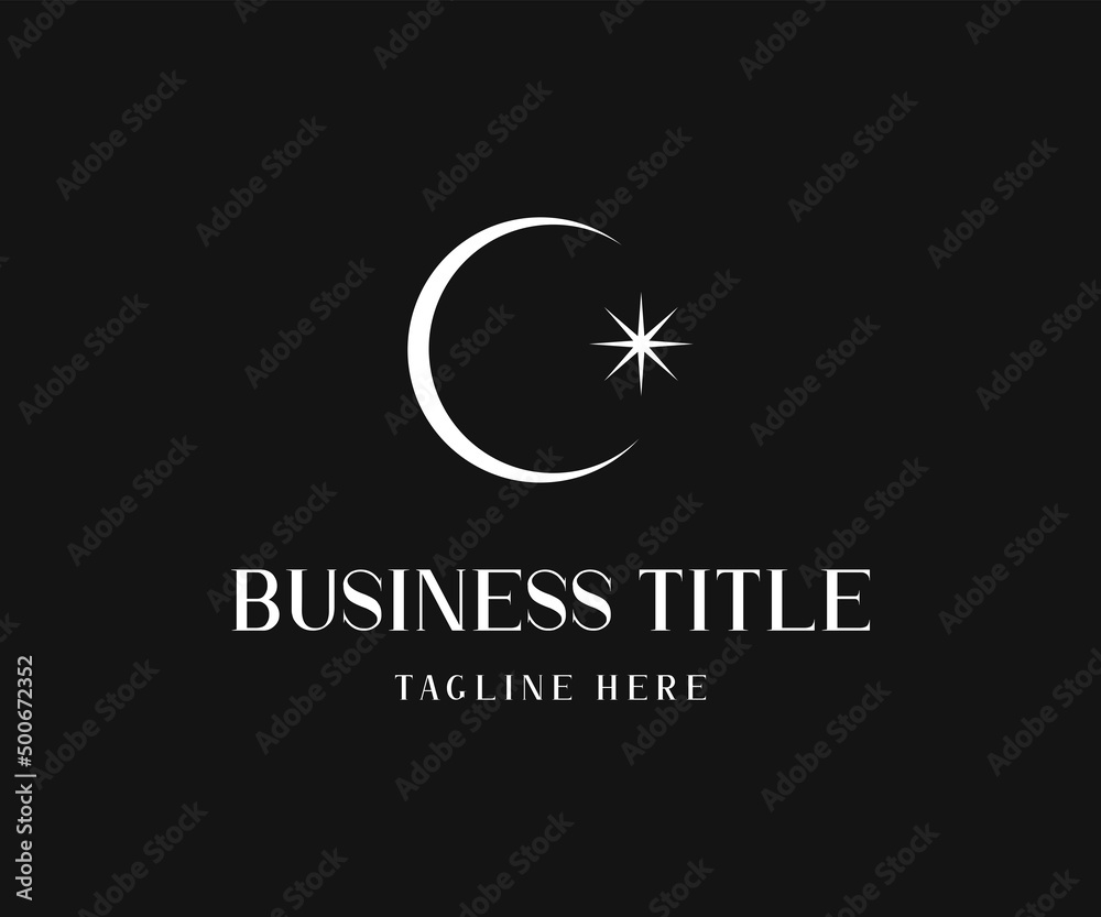Modern Moon Logo Design. Elegant Moon Logo Design. Stock Vector | Adobe ...