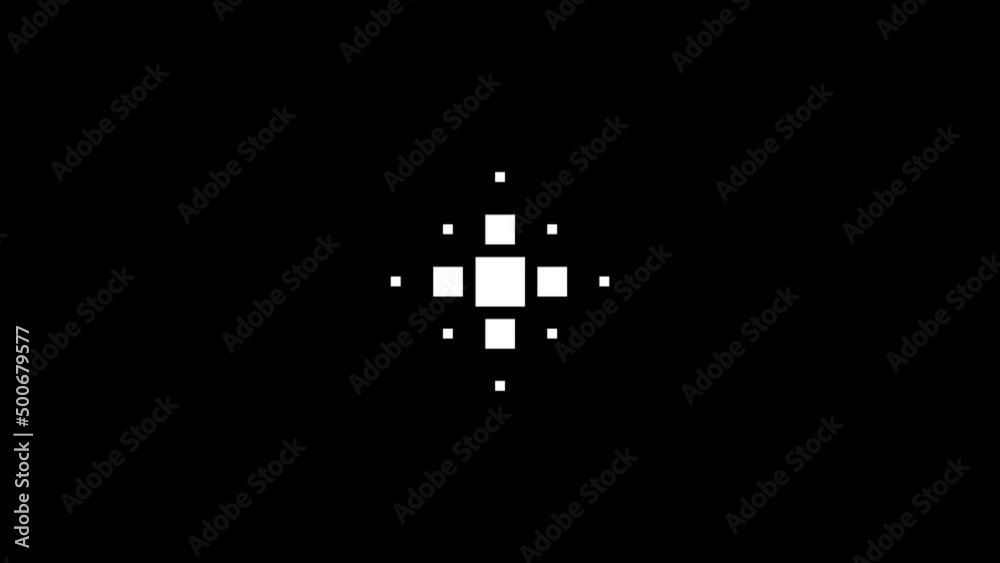 White picture of cross of squares on a black background. abstract ...