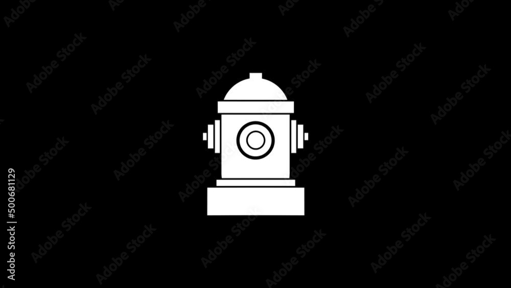 White picture of hydrant on a black background. to connect the fire ...