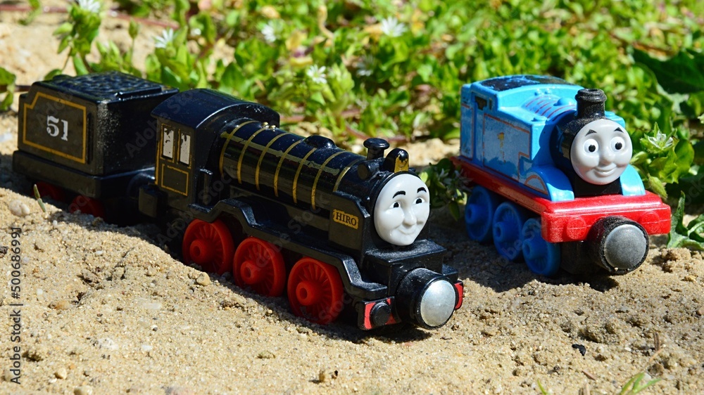 Models of Thomas The Tank Engine and Hiro steam engines from Mattel ...