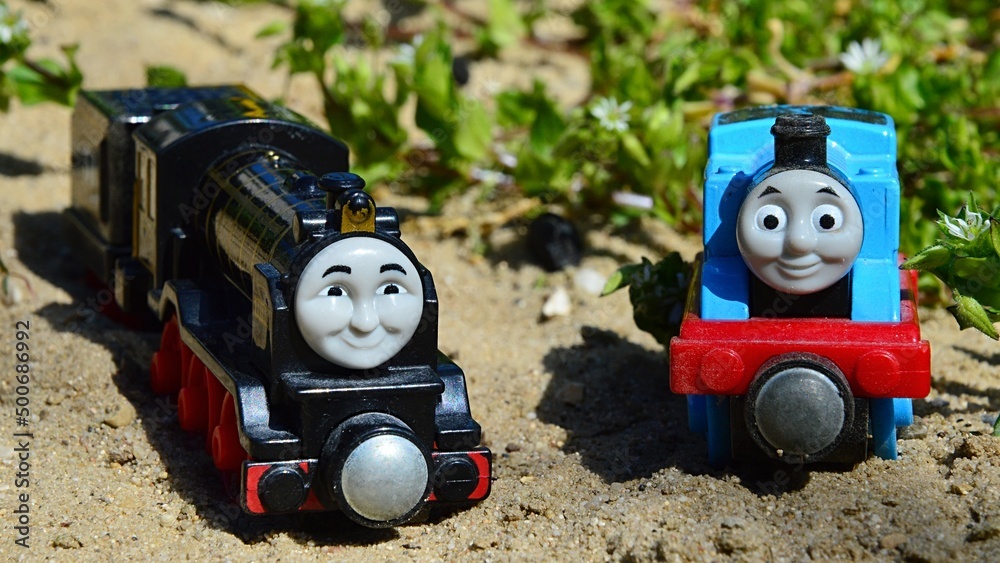 Models of Thomas The Tank Engine and Hiro steam engines from Mattel ...