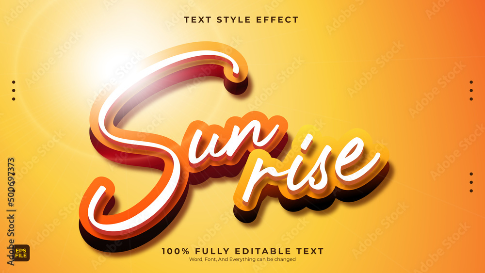 Elegant sunrise text effect text effect vector editable Premium Vector ...