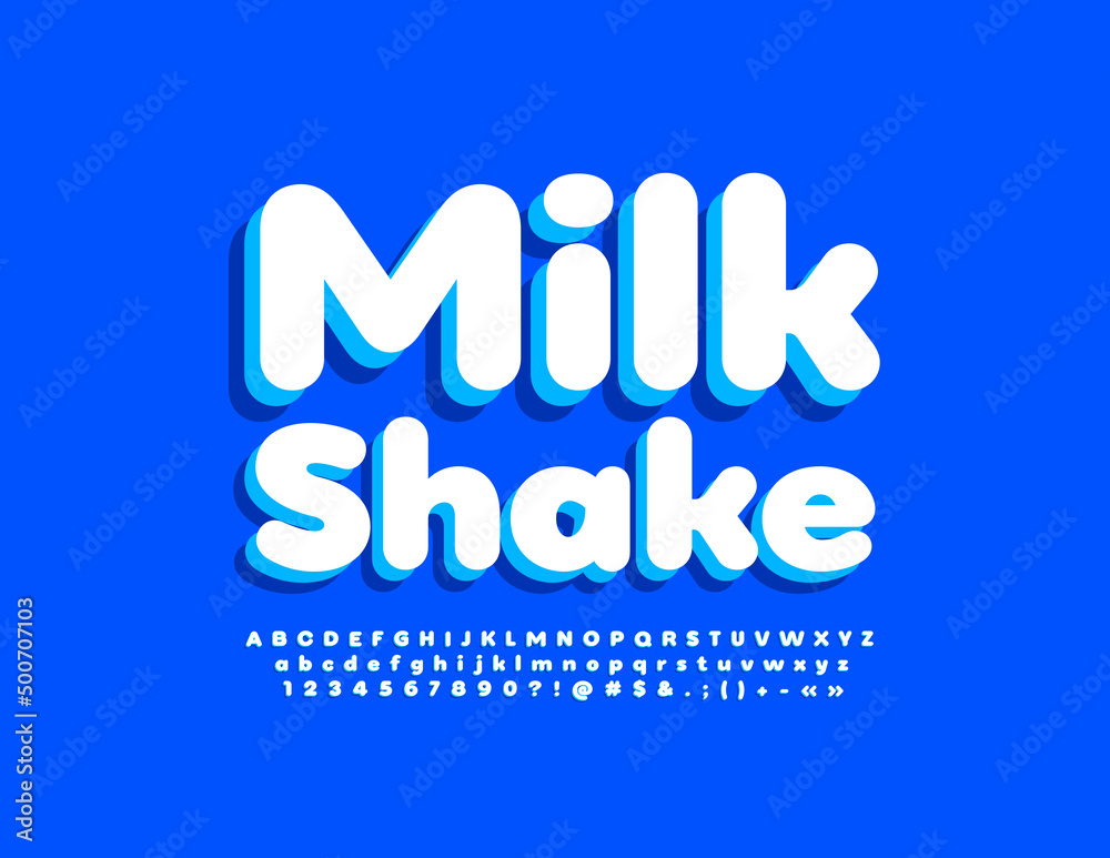 Vector trendy template Milkshake for Menu, Cafe and Restaurants. 3D ...