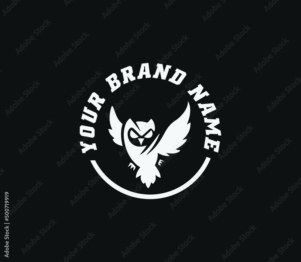 Flying owl logo design inspiration, owl logo design with wings vector ...