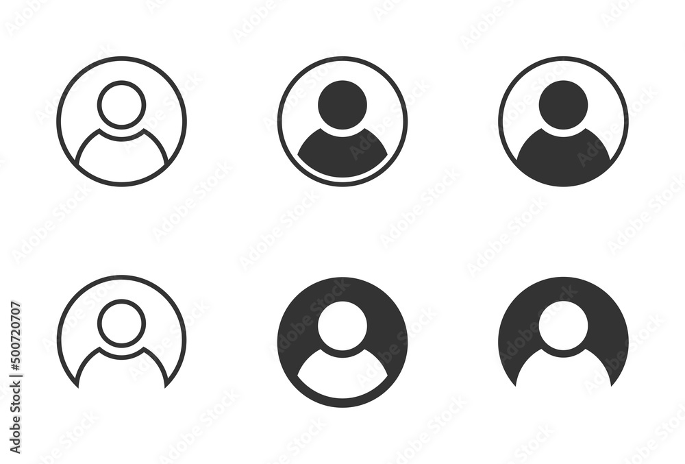 Person icon set. Profile flat symbol. People icon. User sign. People ...