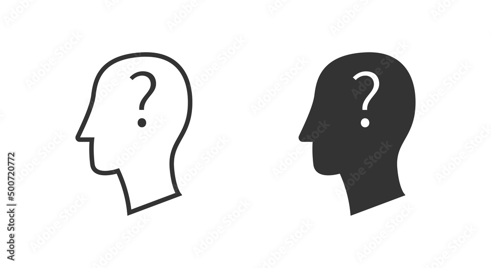 Head with question mark. Vector illustration. Stock Vector | Adobe Stock