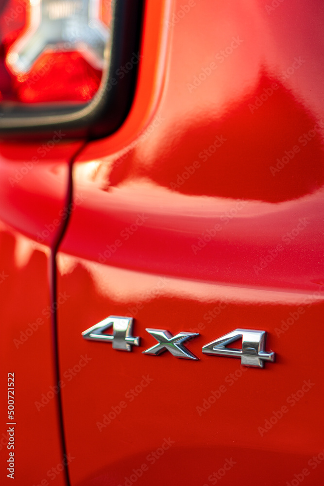 Grunge track 4x4 letters. The designation of all-wheel drive on SUVs ...