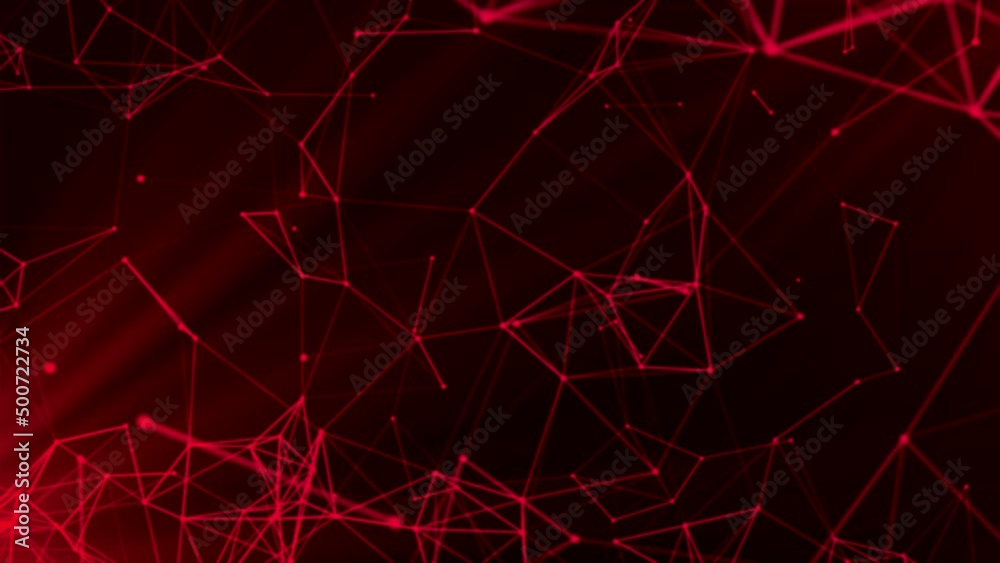 Abstract futuristic dark plexus background with moving connecting ...