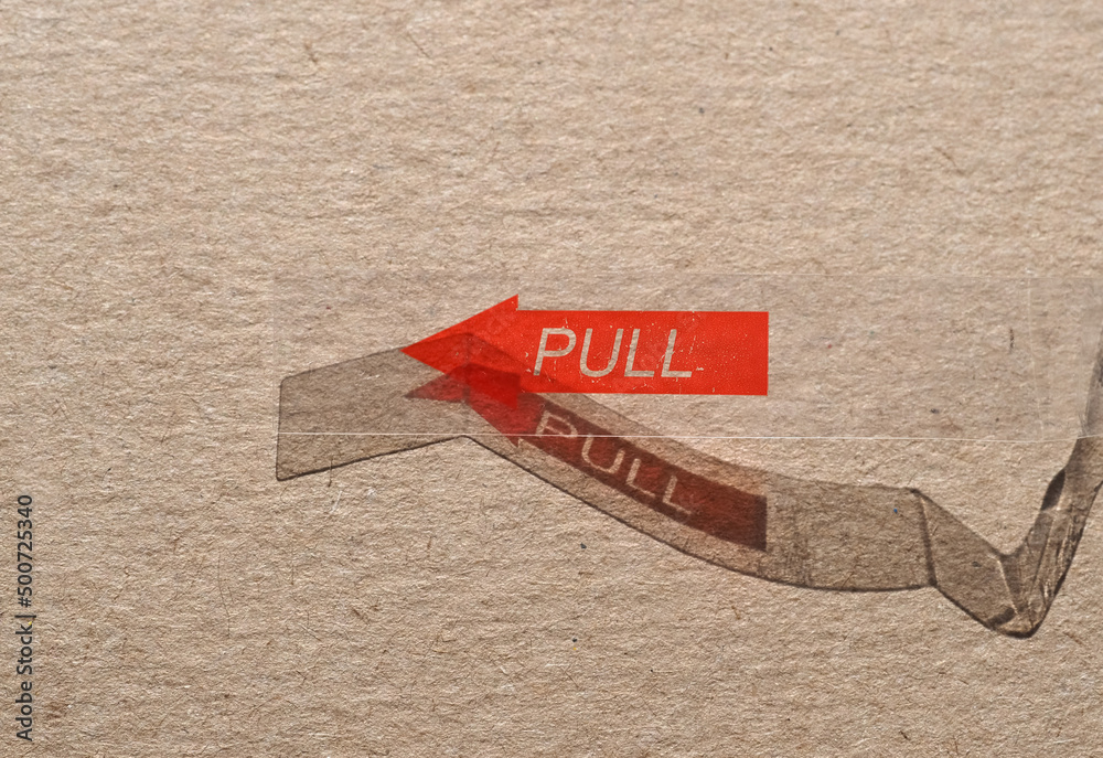 red pull label Stock Photo | Adobe Stock