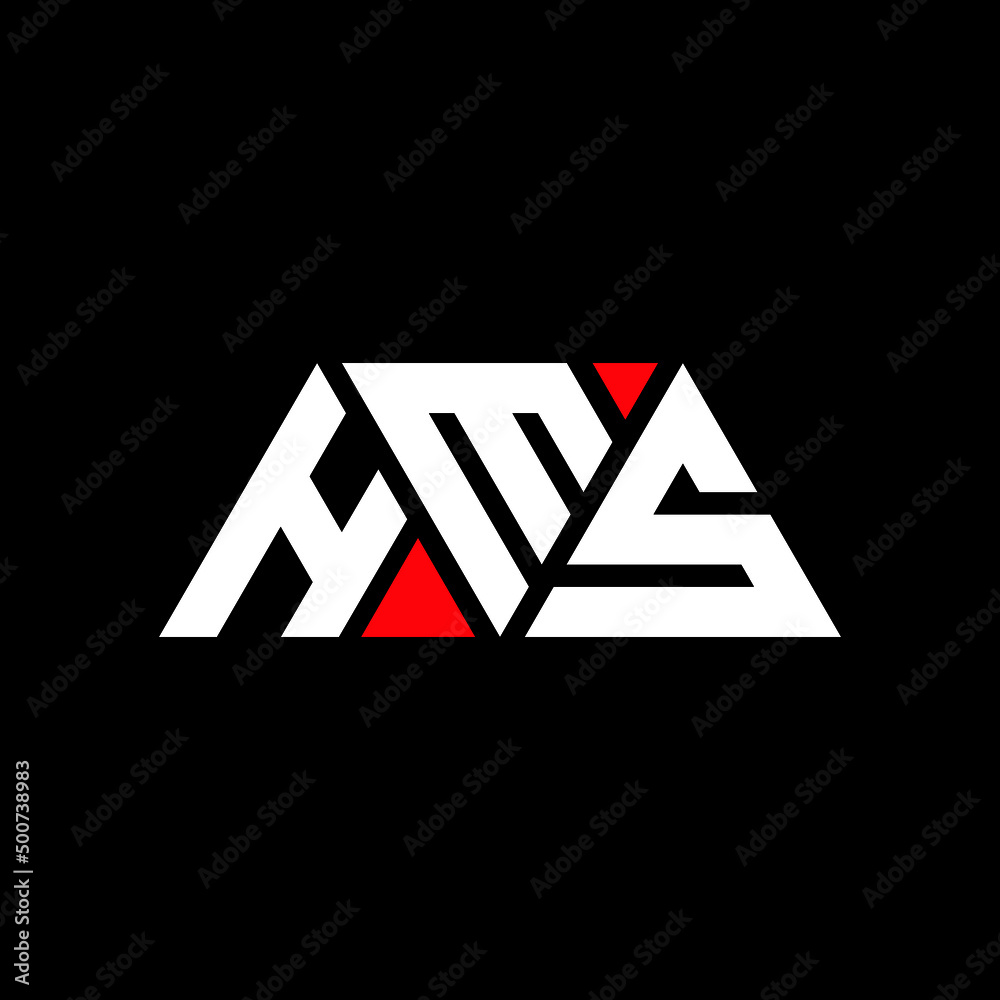 HMS triangle letter logo design with triangle shape. HMS triangle logo ...