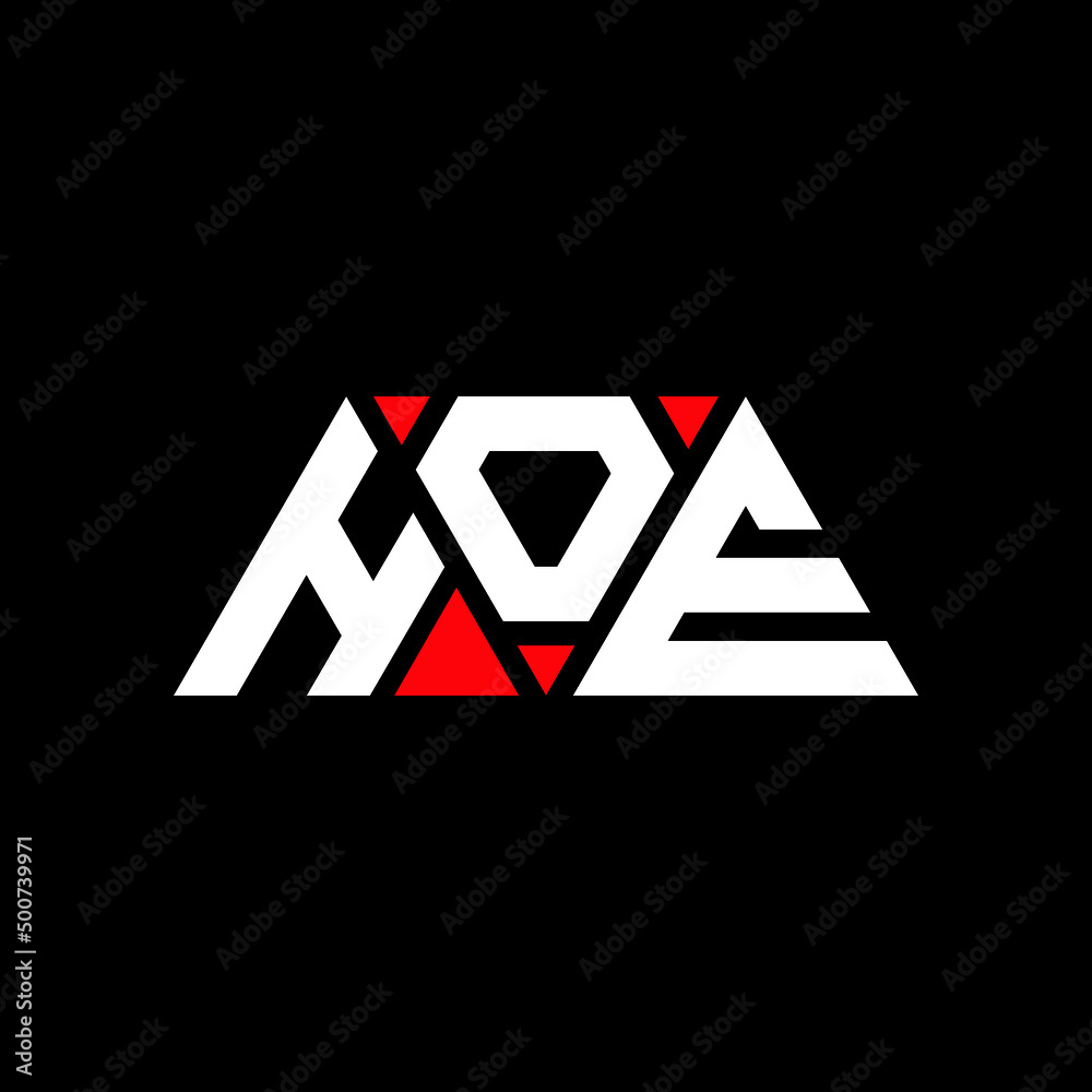 HOE triangle letter logo design with triangle shape. HOE triangle logo ...