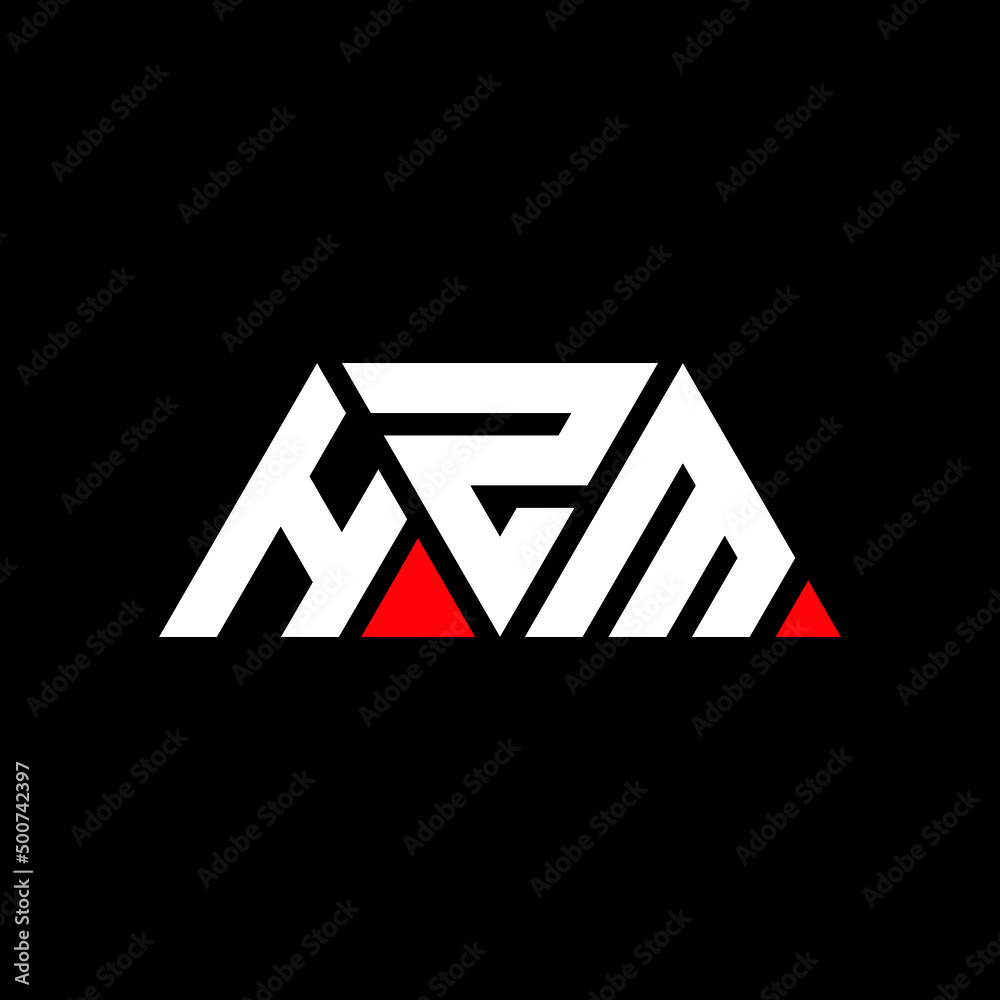 HZM triangle letter logo design with triangle shape. HZM triangle logo ...