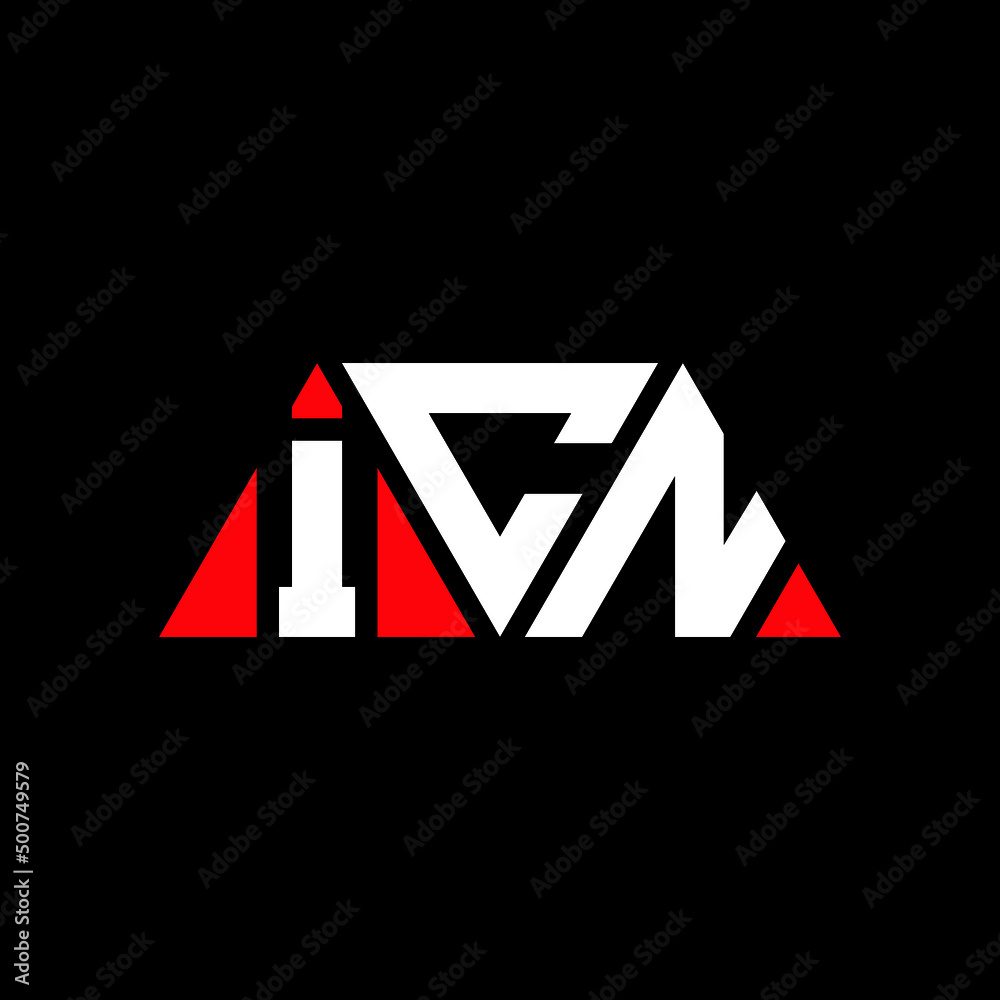 ICN triangle letter logo design with triangle shape. ICN triangle logo ...