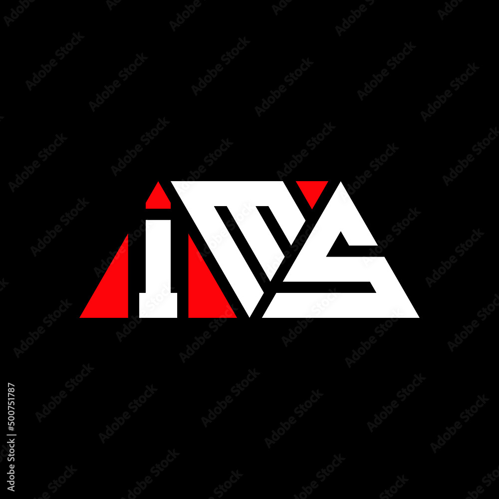 Vetor de IMS triangle letter logo design with triangle shape. IMS ...
