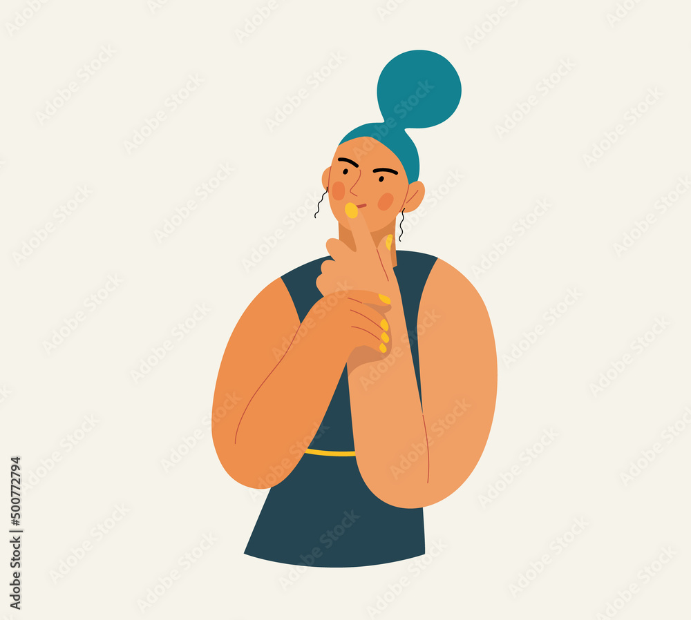 People portrait - Thinking people -Modern flat vector concept ...