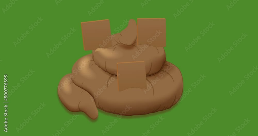 Pile of poo with animated "WTF" abbreviation in perspective on ...