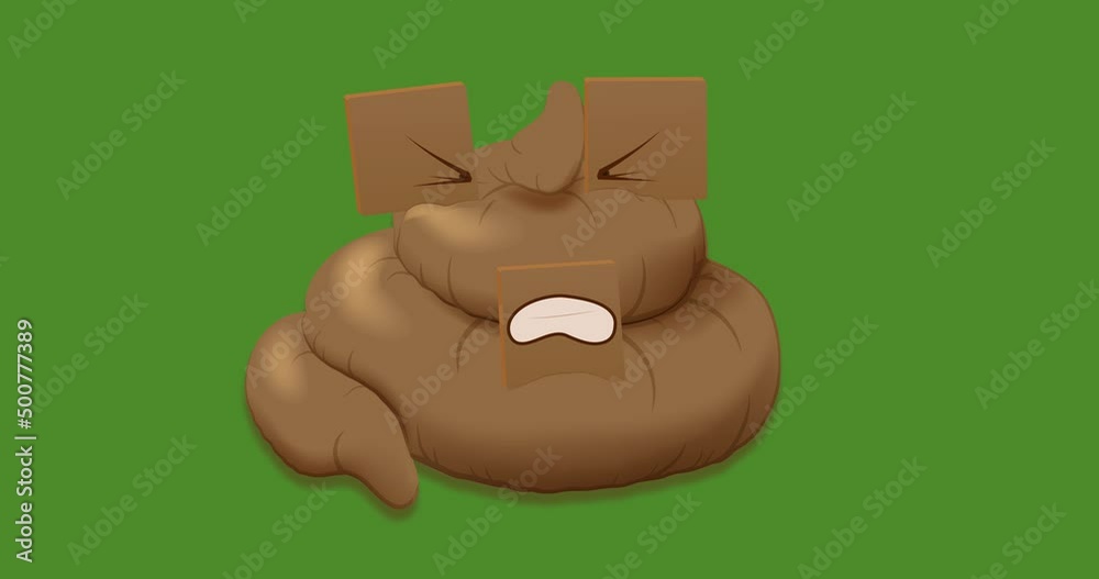 Pile of poo with an angry, cruel and evil fac. Emotion on the verge of ...